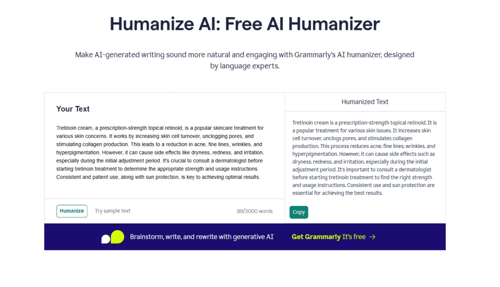 Undetectable AI vs. Grammarly’s AI Humanizer: What’s Better with ...